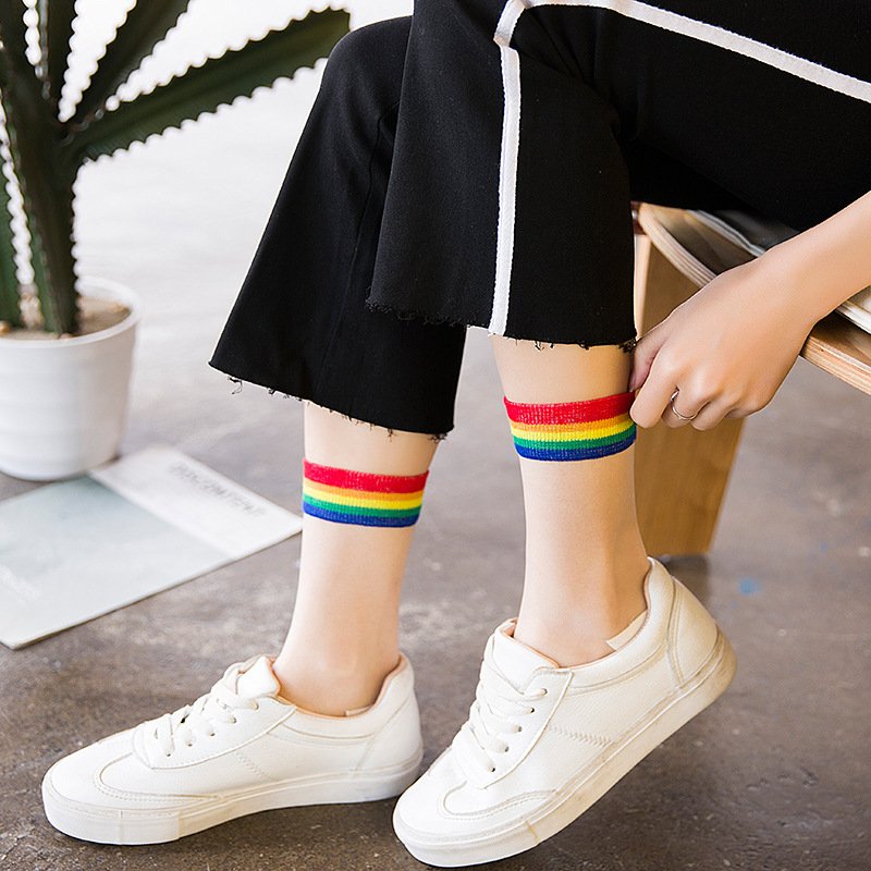 Sheer Transparent Rainbow Socks - Queerks™