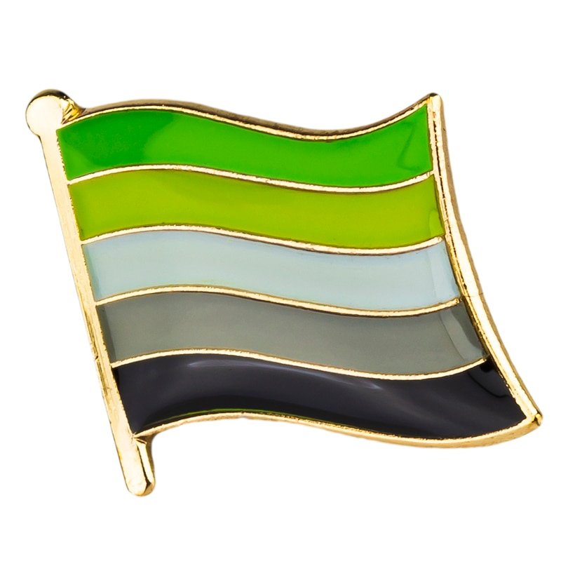 Wholesale Aromantic Pride Flag Metal Badge Pin (10 Pieces) - Queerks™