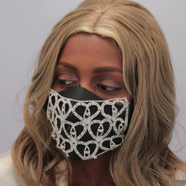 Heart Shaped Rhinestone Bling Mask (Gold Or Silver) - Queerks™
